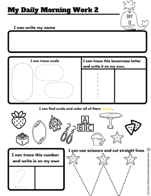 Preschool Morning Work 2 - Made By Teachers
