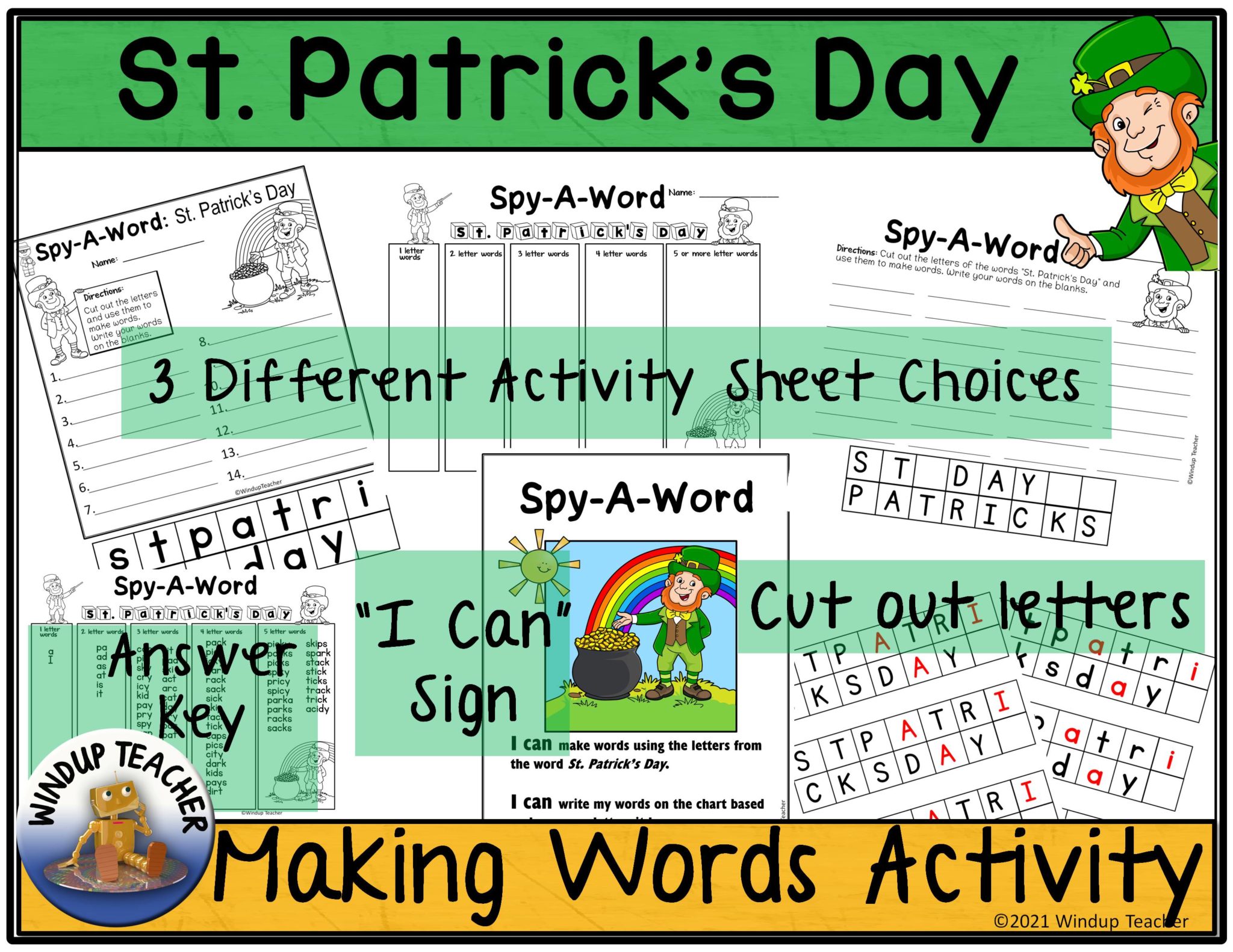 St. Patrick's Day Word Activity BUNDLE | Made By Teachers