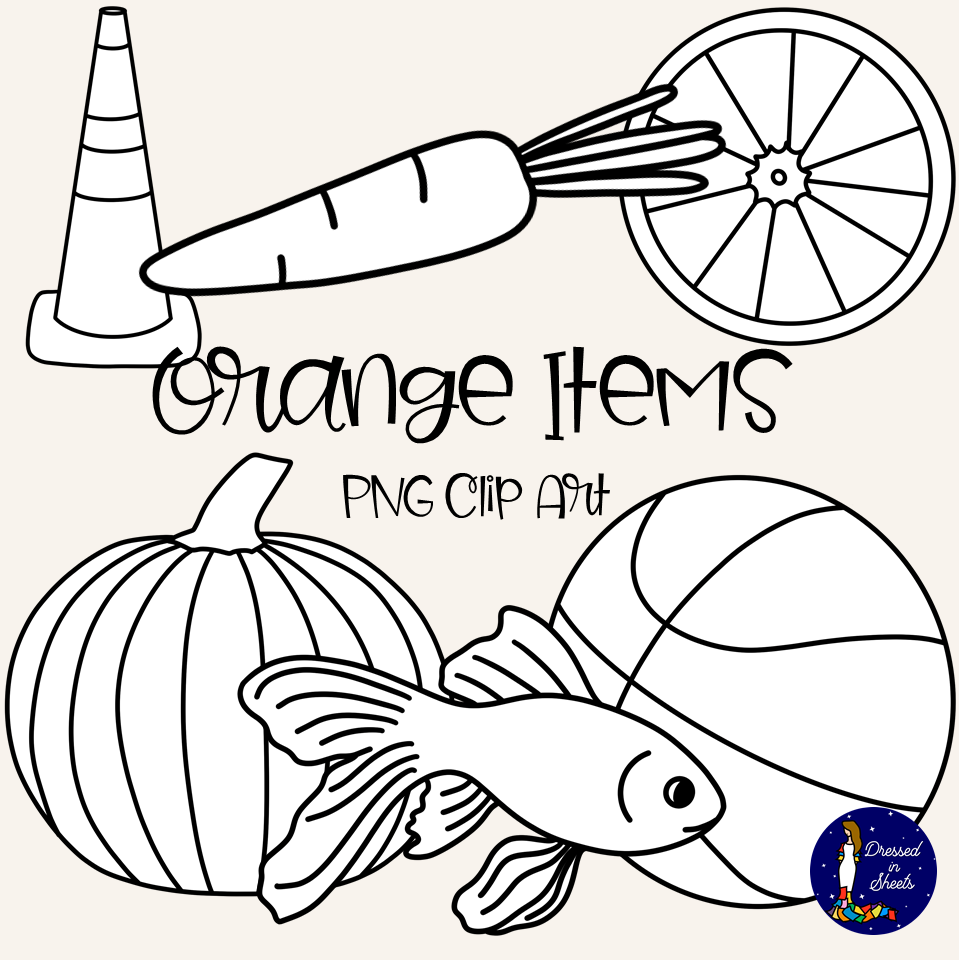 Orange Items Clip Art - Made By Teachers
