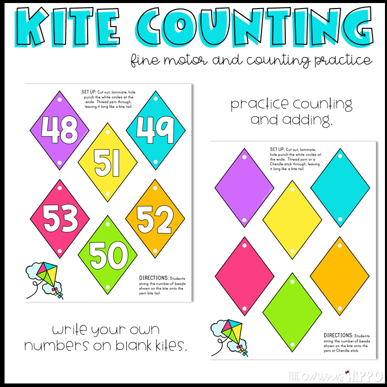 Kite Counting Fine Motor Freebie | Made By Teachers