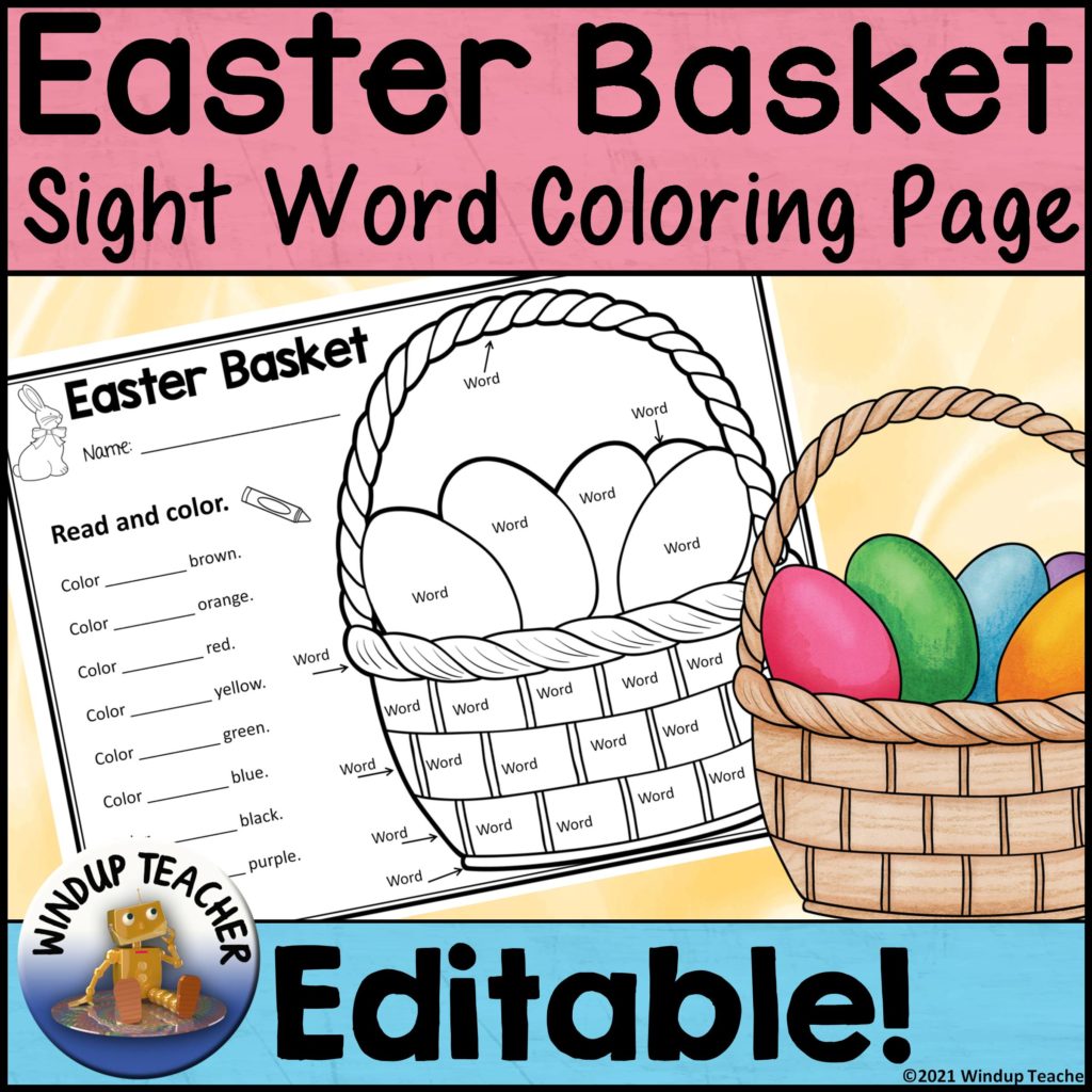 Easter Sight Word Coloring Sheet Activity BUNDLE - Made By Teachers