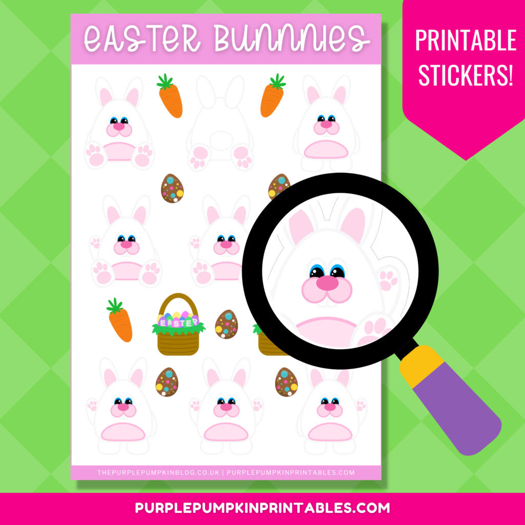 Digital + Printable Easter Bunny Stickers | Made By Teachers