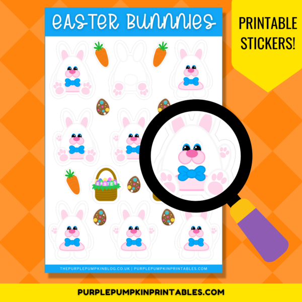 Digital + Printable Boy Easter Bunny Stickers | Made By Teachers