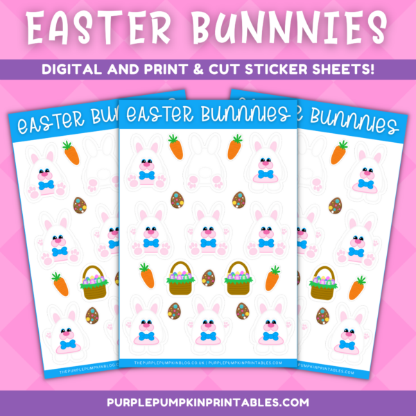 Digital + Printable Boy Easter Bunny Stickers | Made By Teachers