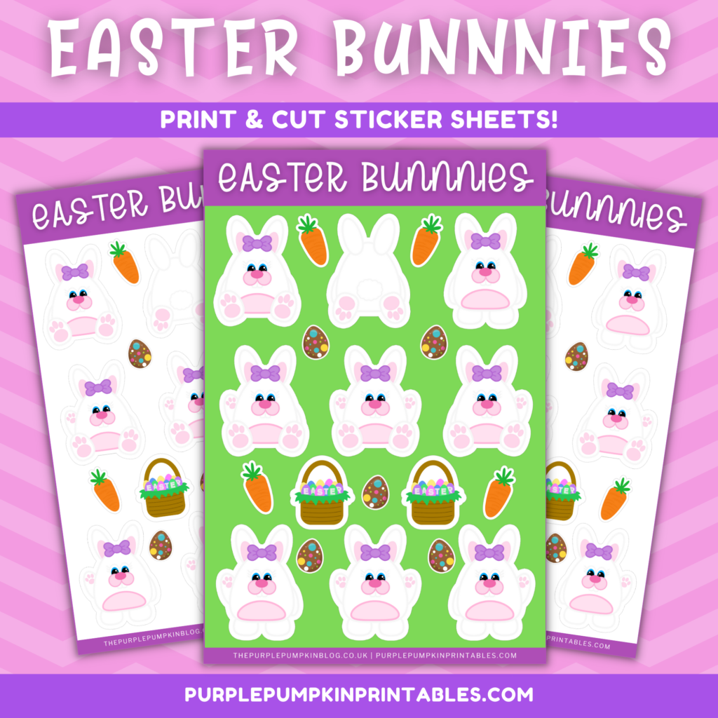 Digital + Printable Girl Easter Bunny Stickers | Made By Teachers