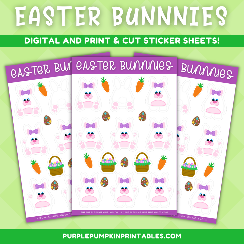 Digital + Printable Girl Easter Bunny Stickers | Made By Teachers