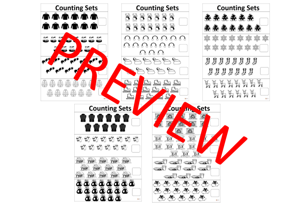 Counting Sets 11 to 20 Worksheets Winter Theme - Made By Teachers
