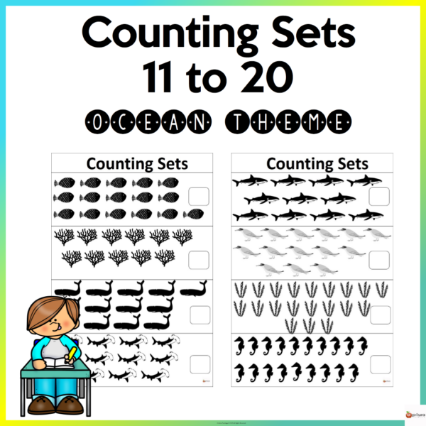 Counting Sets 11 to 20 Worksheets Ocean Theme | Made By Teachers
