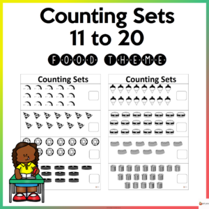 Counting Sets 11 to 20 Worksheets Food Theme - Made By Teachers