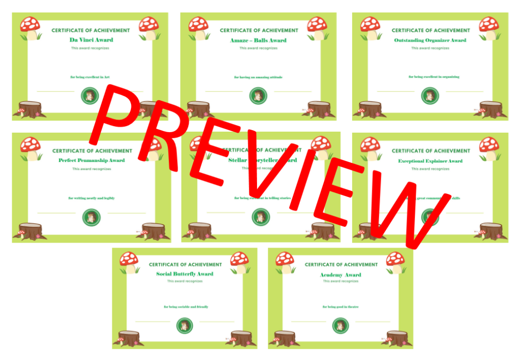 Editable Student Awards Woodland Theme - Made By Teachers