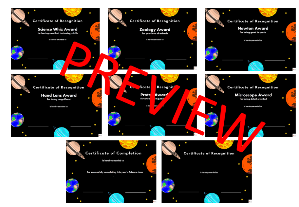 End of the Year Awards Science Theme | Made By Teachers