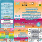 Partly Colored Rebus Puzzle Game Frames 1-100 PNGs | Made By Teachers