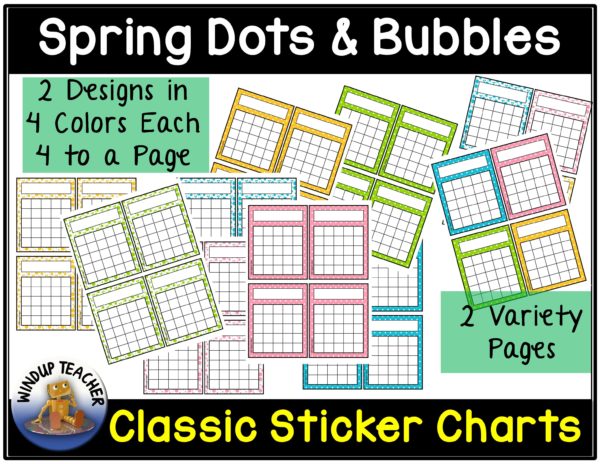 Spring Dots and Bubbles Sticker Charts - Made By Teachers