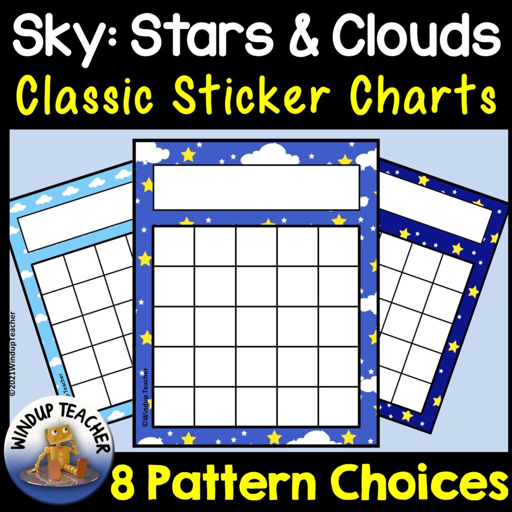 Stars and Clouds in the Sky Sticker Charts | Made By Teachers
