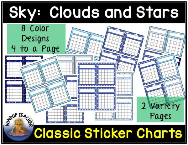 Stars and Clouds in the Sky Sticker Charts | Made By Teachers