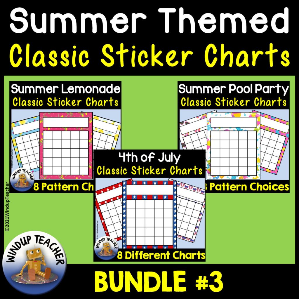Summer Sticker Charts BUNDLE #3 CLASSIC LINE | Made By Teachers
