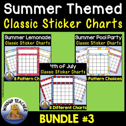 Summer Sticker Charts BUNDLE #3 CLASSIC LINE | Made By Teachers