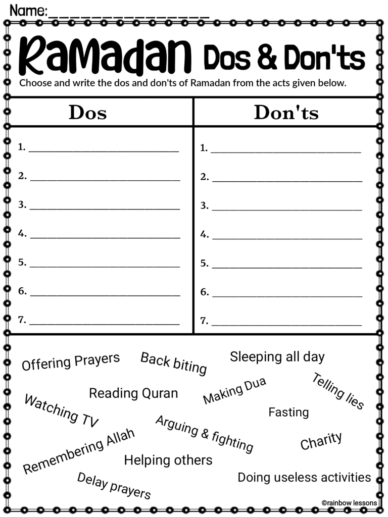 Ramadan Activities | Ramadan Writing | Made By Teachers