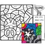Color by Sight Words Second Grade Zoo Theme - Made By Teachers