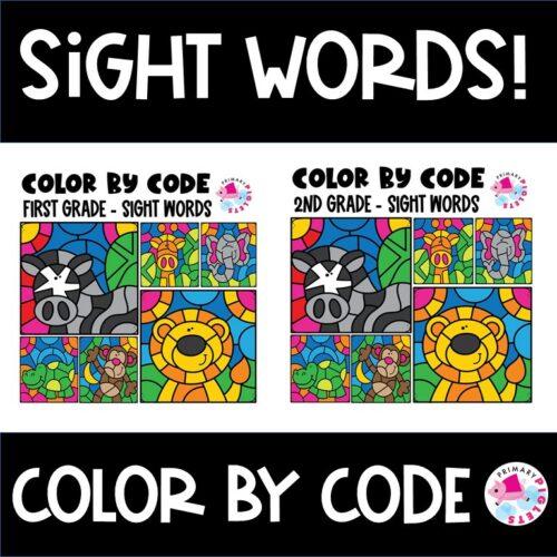 COLOR BY SIGHT WORDS ZOO THEME GR 1-2 | Made By Teachers