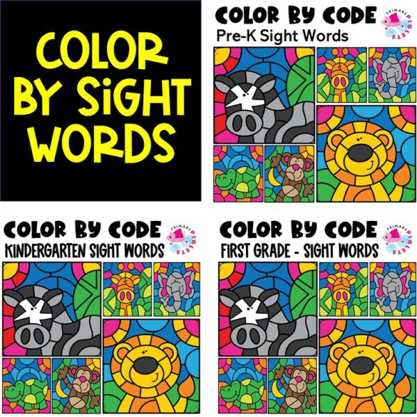 COLOR BY SIGHT WORDS ZOO THEME PK-1ST | Made By Teachers