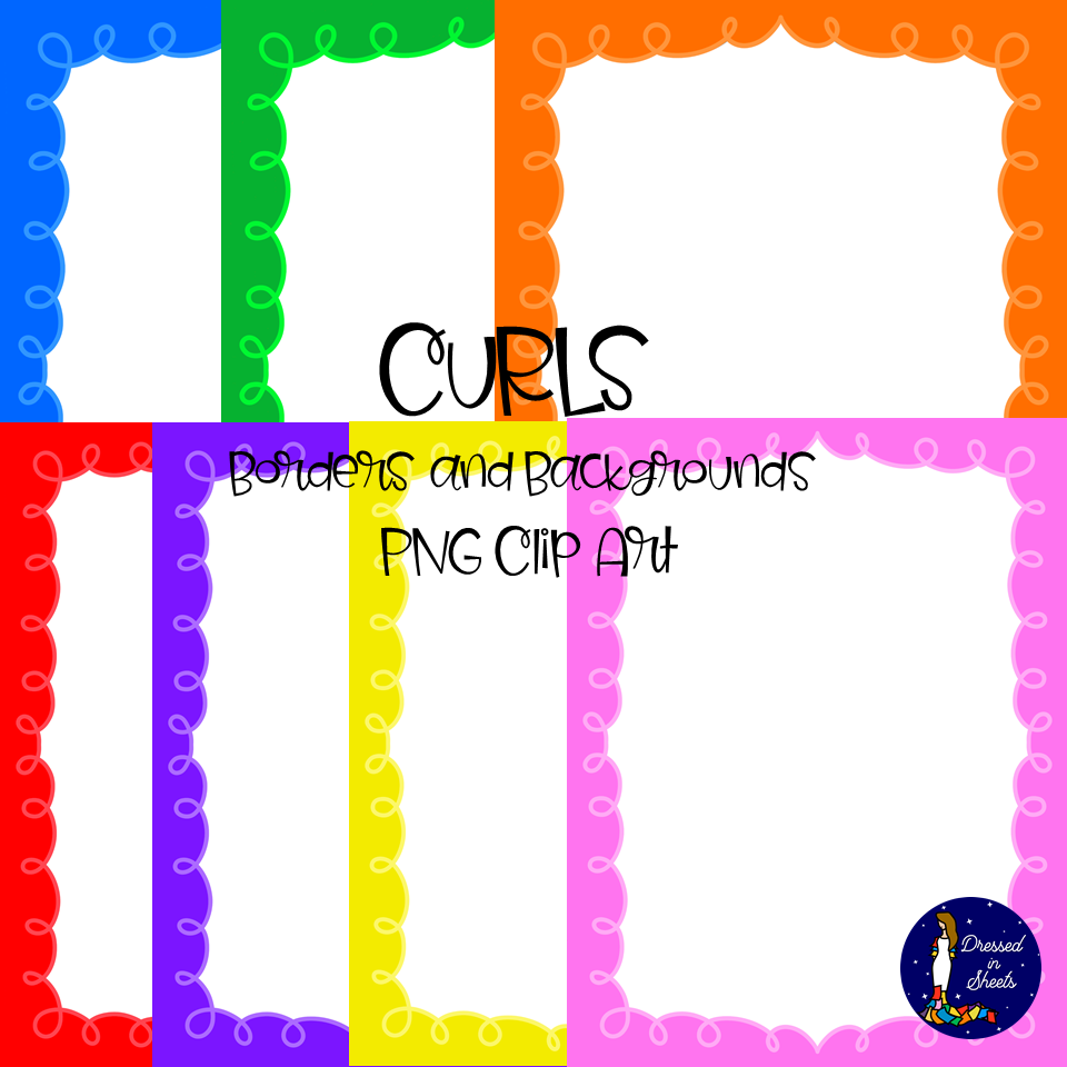 Curls Backgrounds and Borders | Made By Teachers