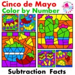 Cinco de Mayo Color by Number Subtraction | Made By Teachers