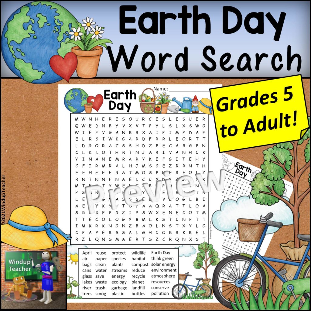Earth Day Word Search HARD for Grades 5 to Adult | Made By Teachers