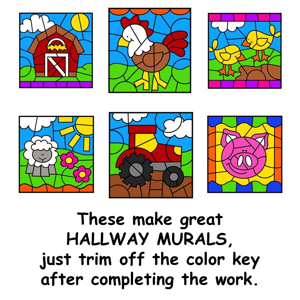 Spanish Color by Number Addition to 10 Farm Theme - Made By Teachers