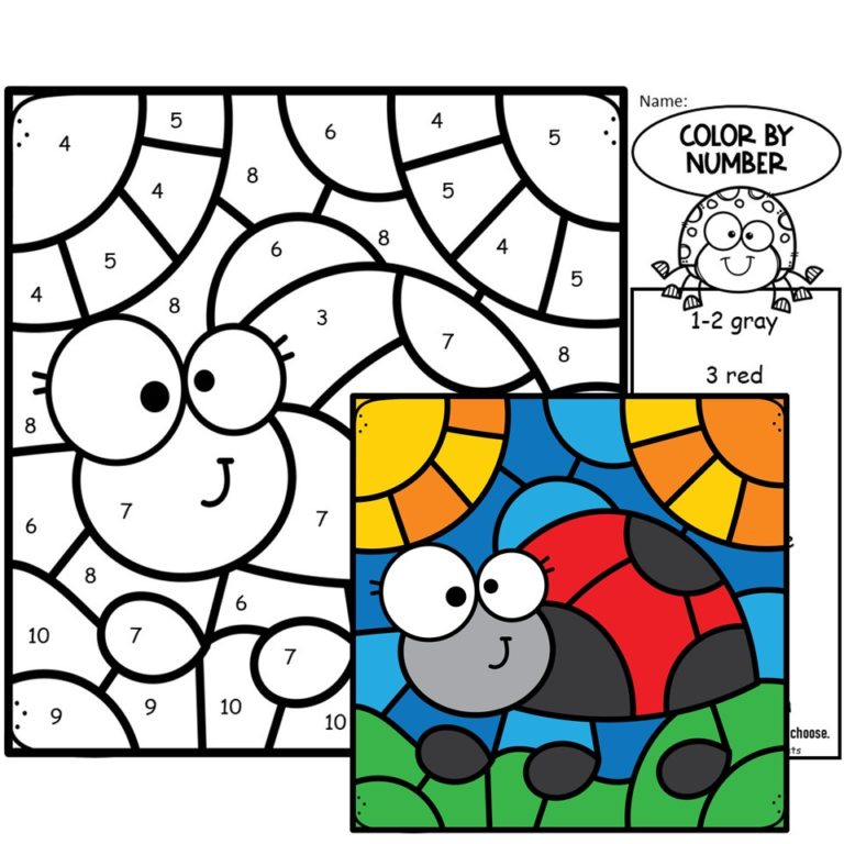 Spring & Summer Color by Number Insects & Bugs - Made By Teachers