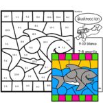 Spanish Color by Number Subtraction to 10 Ocean - Made By Teachers