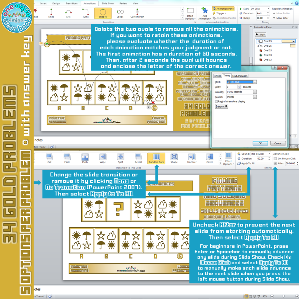 Patterns and Sequences in PowerPoint (Gold) - Made By Teachers