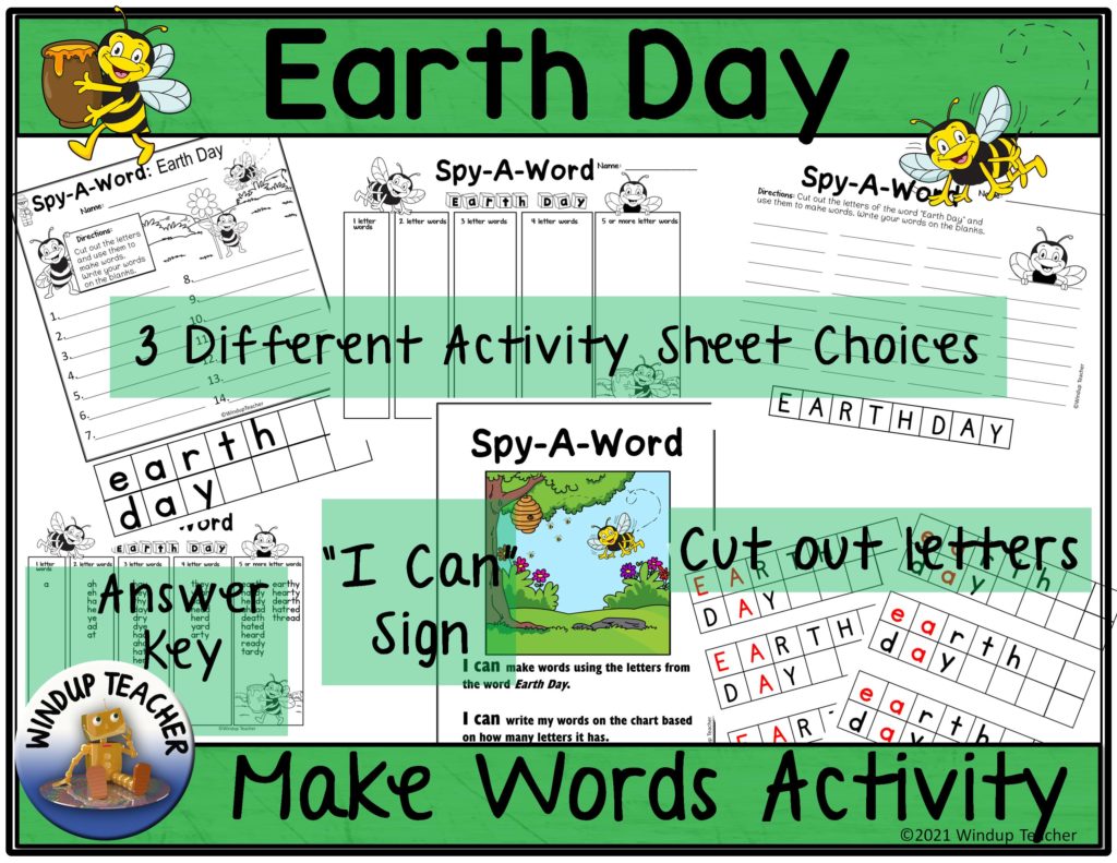 Earth Day Word Work Activity Center Spring - Made By Teachers