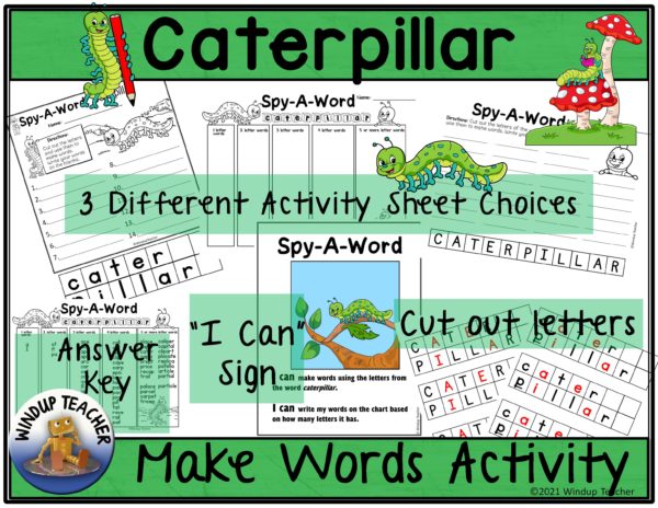Caterpillar Word Work Activity Center Spring | Made By Teachers