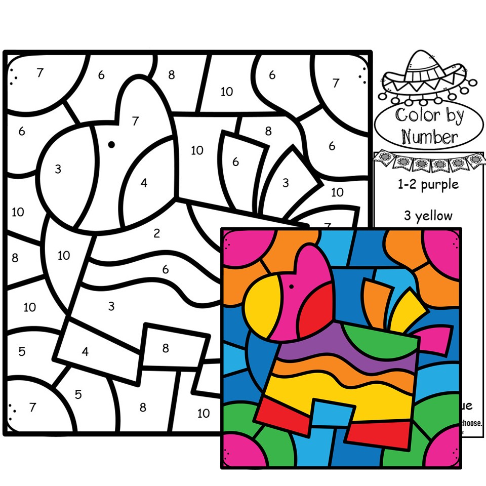 Color by Number Addition Cinco de Mayo Bundle | Made By Teachers
