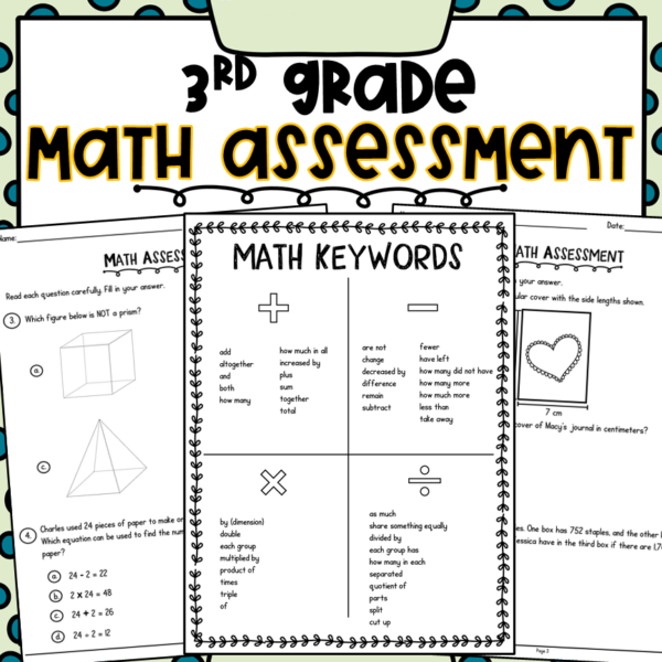 3rd Grade Math Assessment Printables and BOOM Card | Made By Teachers