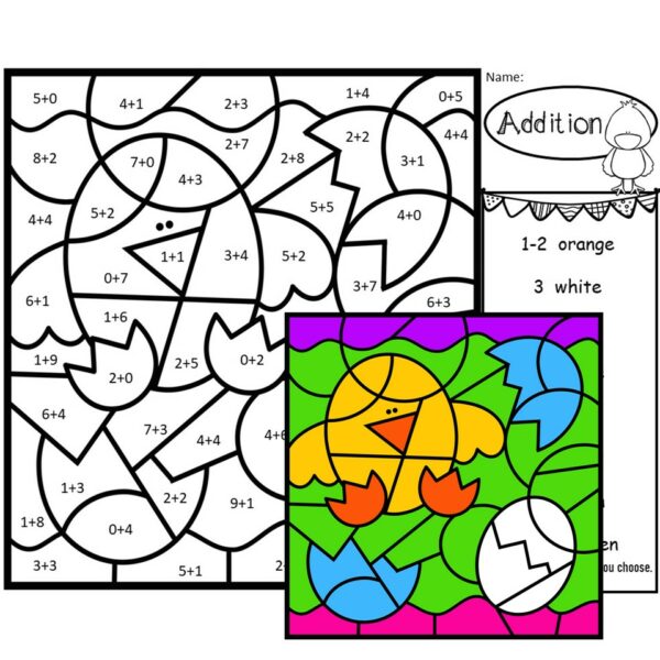 Spring Color By Number Addition To 10 - Made By Teachers