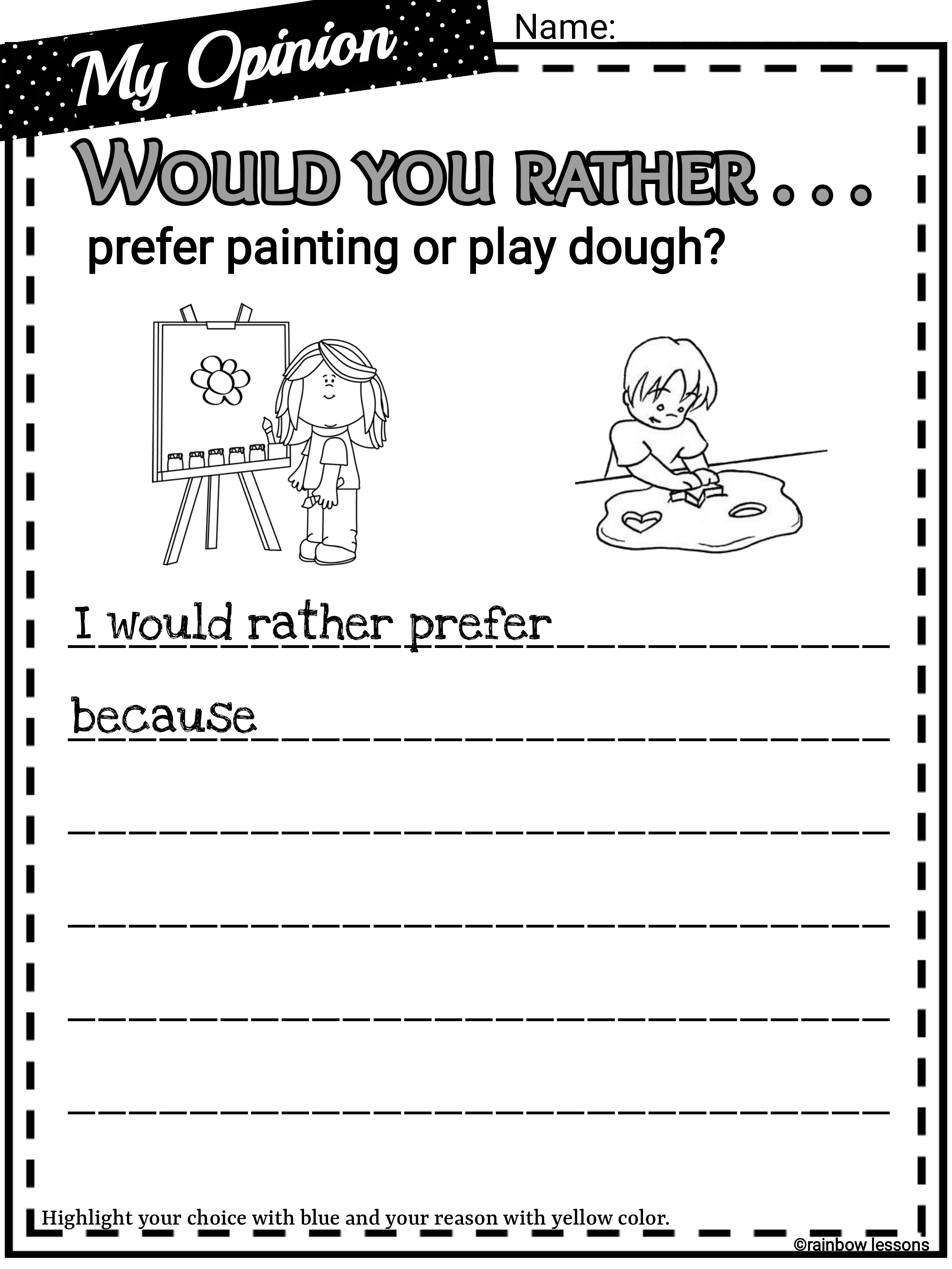 Would You Rather Writing Prompts Opinion Writing Prompts For Kids