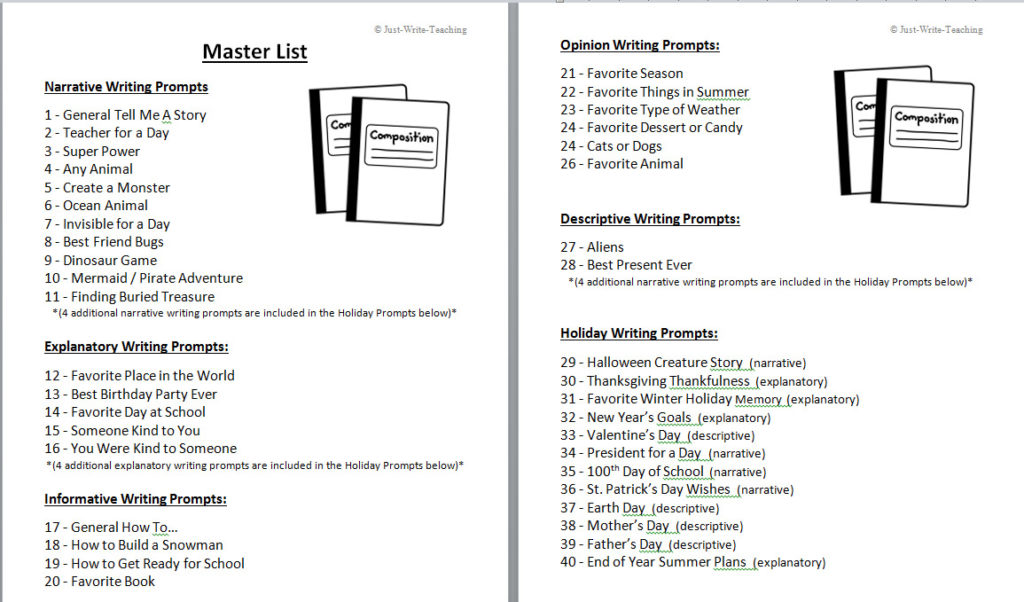 Elementary Writing Prompts | Made By Teachers