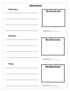 Elementary Homework Log - Made By Teachers