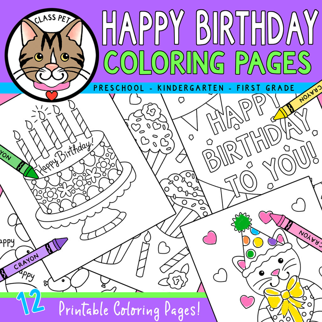 Happy Birthday Coloring Pages | Made By Teachers