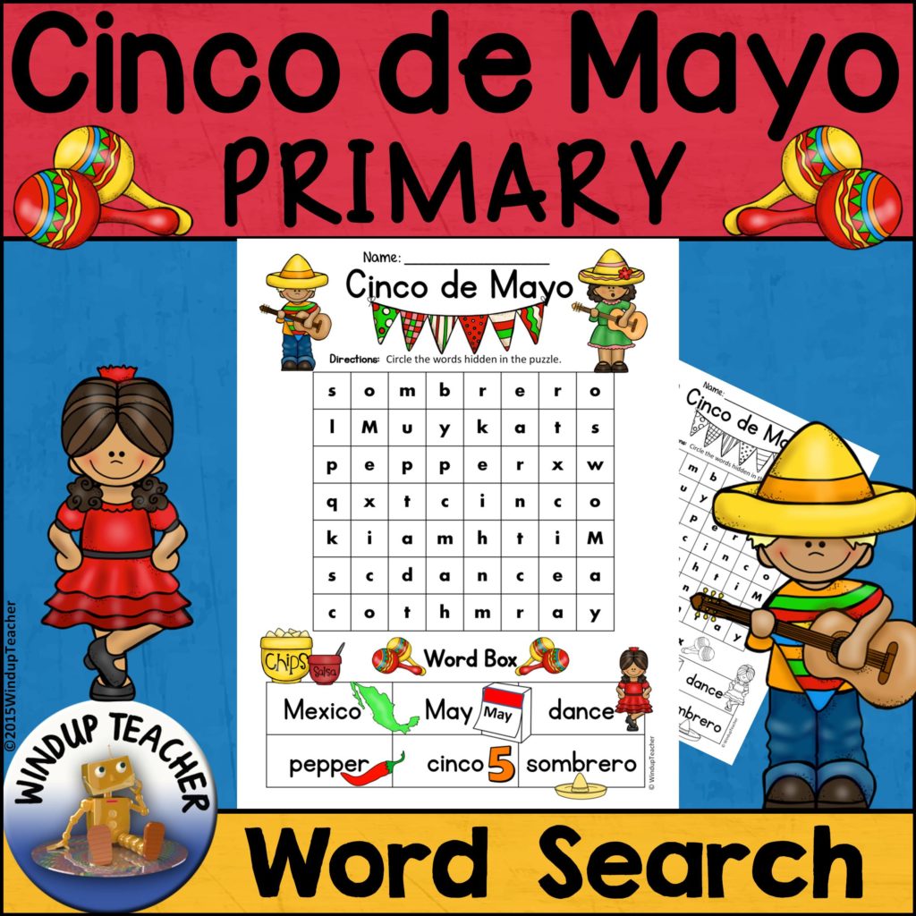 Cinco de Mayo Primary Word Search - Made By Teachers