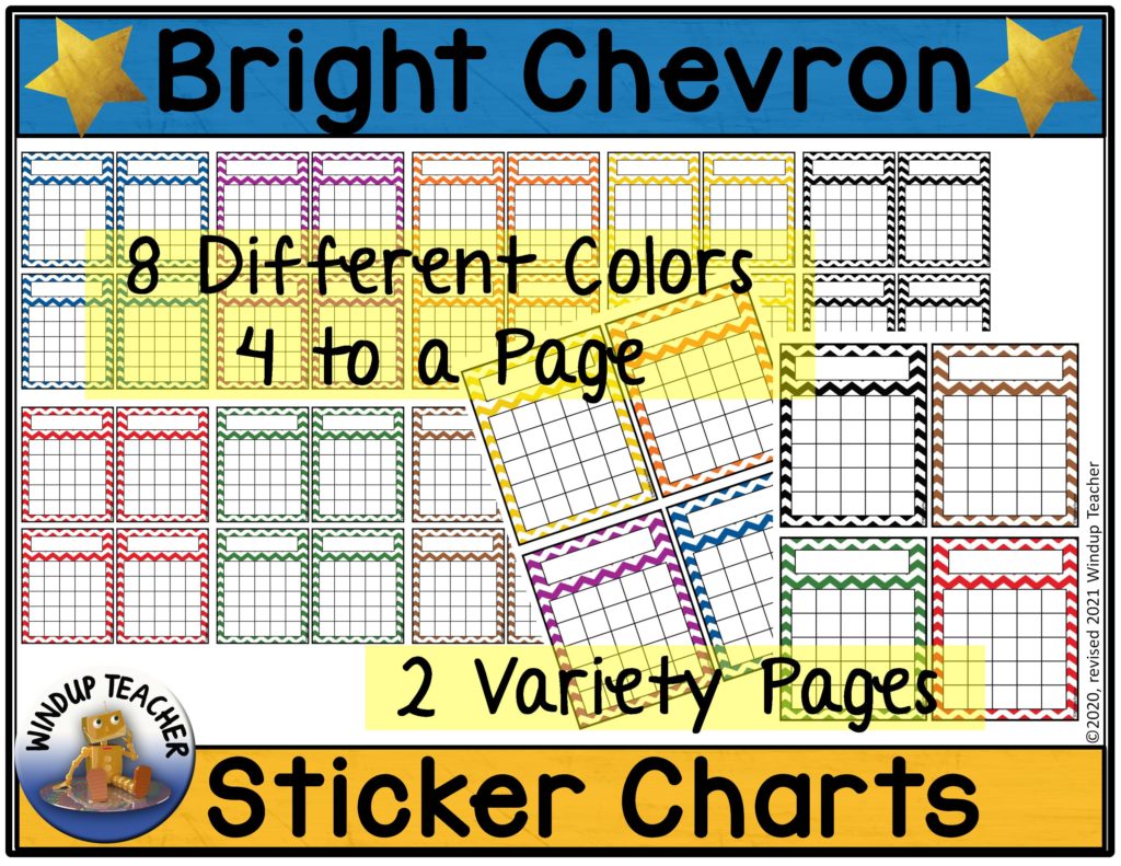 Chevron Incentive Sticker Charts - Bright - Made By Teachers