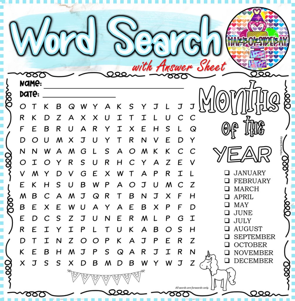 Word search Months of the Year Worksheet | Made By Teachers