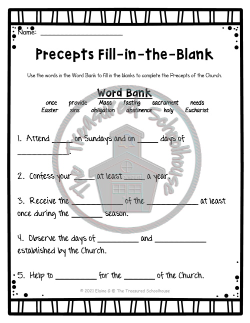 Precepts of the Catholic Church Pack | Made By Teachers
