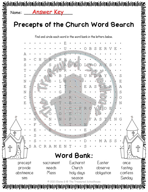 Precepts of the Catholic Church Pack | Made By Teachers