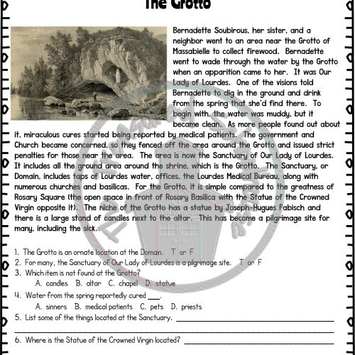 Our Lady of Lourdes Worksheet and Activity Pack | Made By Teachers