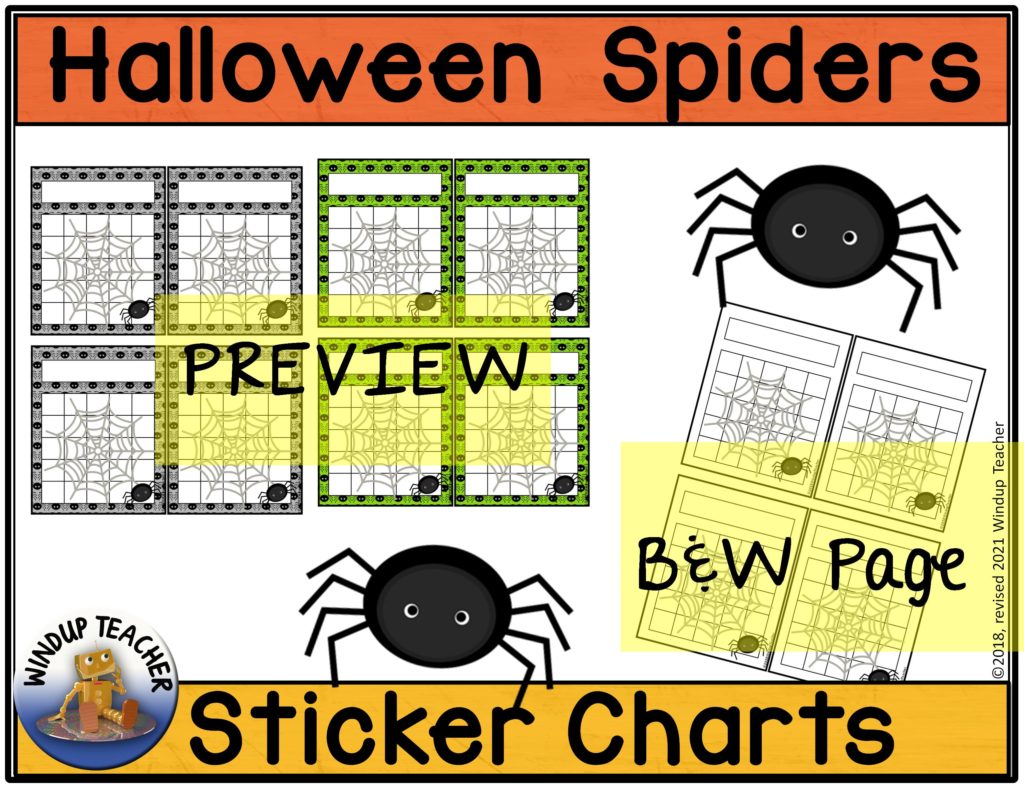 Halloween Spider Incentive Reward Sticker Charts - Made By Teachers