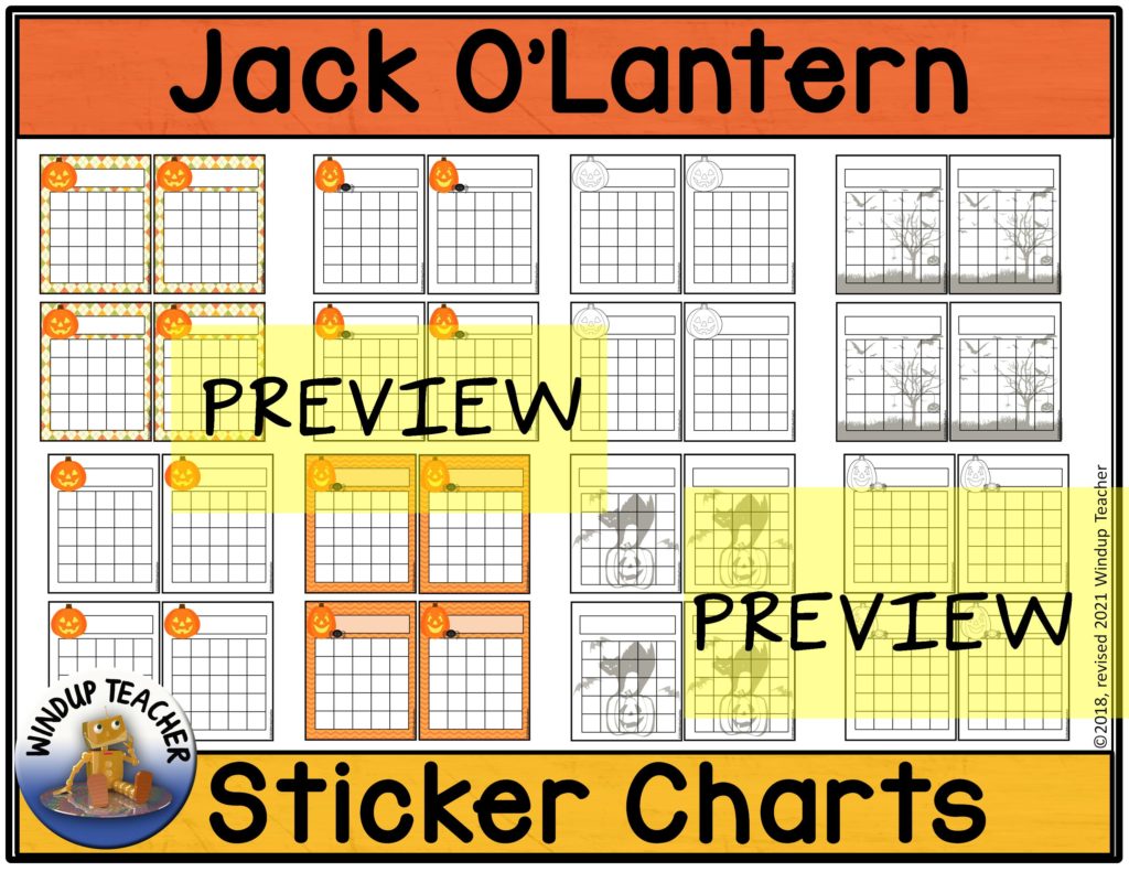 Jack O'Lantern Incentive Reward Charts - Made By Teachers