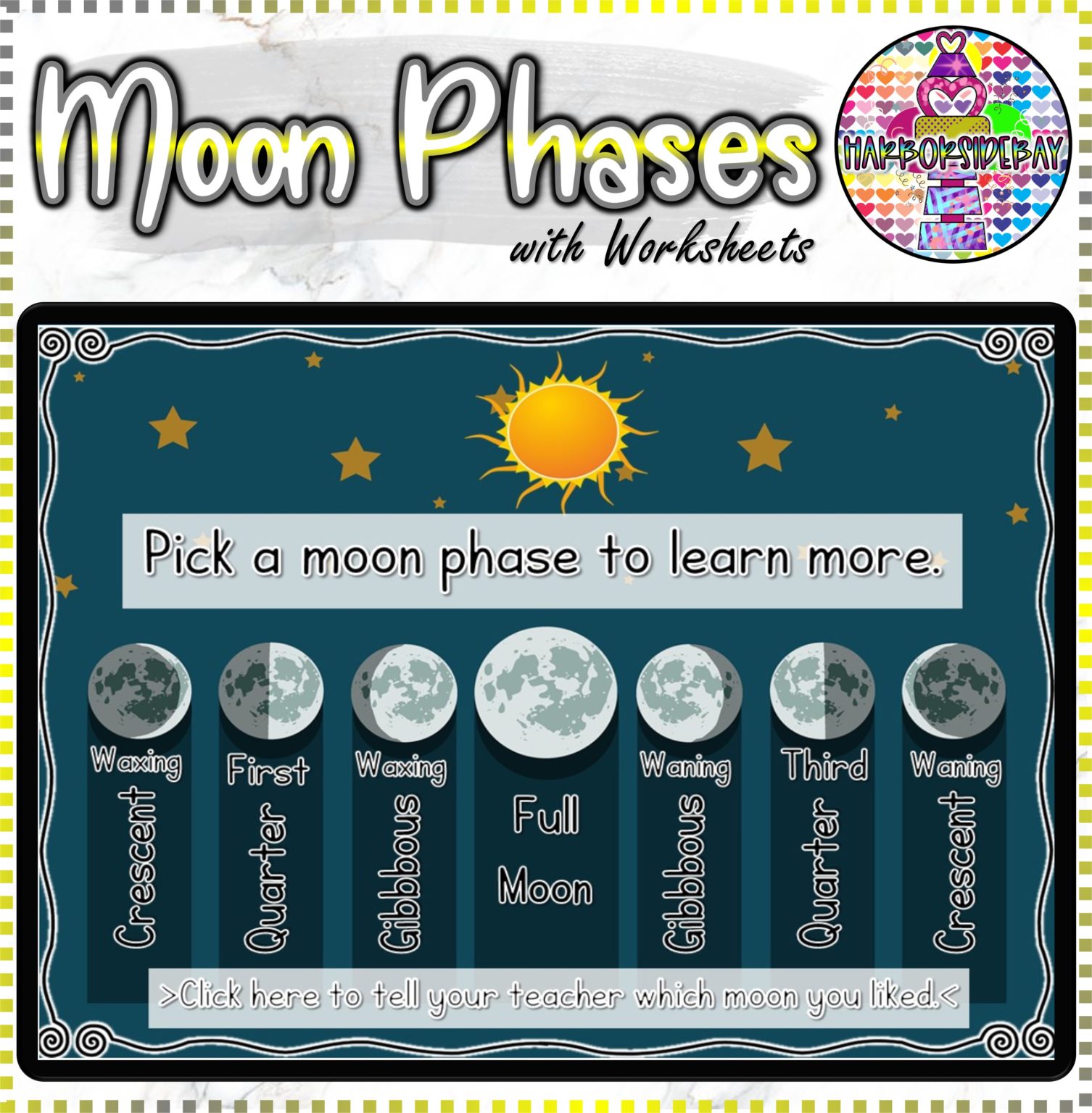 Phases of the Moon | BOOM Cards | Made By Teachers